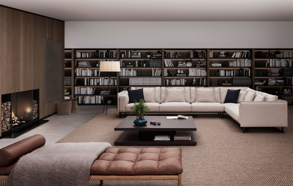 Sofá Silence brazos madera | Joquer